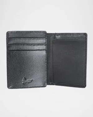 ROYCE NEW YORK Personalized Leather Money Clip Wallet - Black