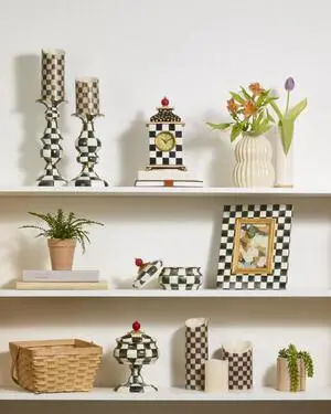 MACKENZIE-CHILDS Courtly Check Squashed Pot - Check/black