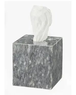 MARBLE CRAFTER Eris Collection Marble Tissue Box - Cloud Gray