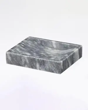 MARBLE CRAFTER Myrtus Collection Square Soap Dish - Cloud Gray
