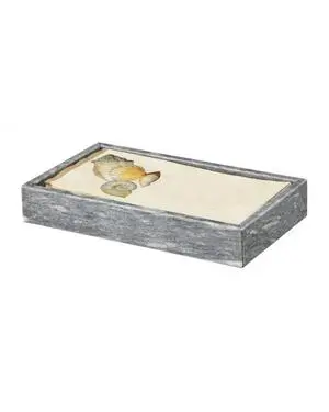 MARBLE CRAFTER Eris Collection Marble Guest Towel Tray - Cloud Gray