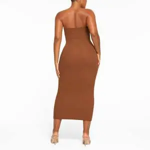Skims Fits Everybody Long Slip Dress - Bronze | Editorialist