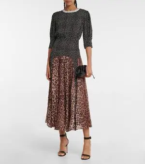 Rixo Meg Printed Midi Dress