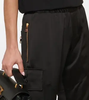Balmain Satin Cargo Pants