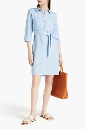 Heidi Klein Tencel Shirt Dress - Light Blue