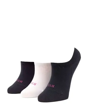 Hue Liner Sneaker Socks Set Of 3 - Black/white