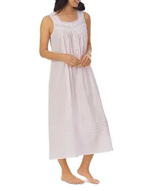 Eileen West Dobby Stripe Cotton Ballet Nightgown - Blush
