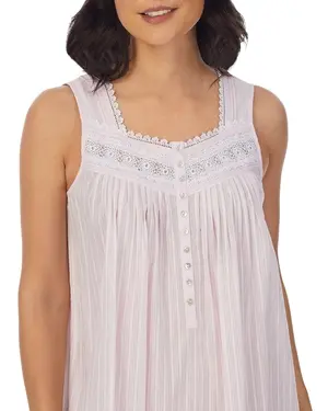 Eileen West Dobby Stripe Cotton Ballet Nightgown - Blush