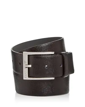 BOSS Clo Embossed Leather Belt - Black