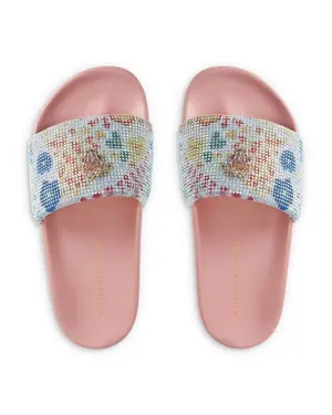 Kurt Geiger Meena Eagle Slide Sandals - Light/pastel