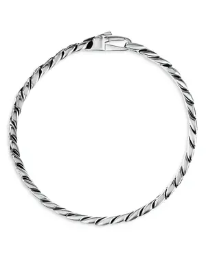 David Yurman Sterling Curb Chain Bracelet With Diamonds