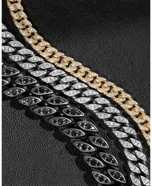 David Yurman Sterling Curb Chain Bracelet With Diamonds