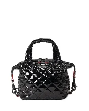 Mz Wallace Micro Sutton Bag - Black Lacquer/matte Black