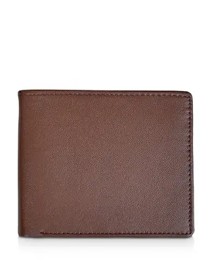 ROYCE NEW YORK Leather Rfid-blocking Id Flap Bifold Wallet - Brown