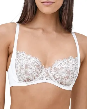 SKARLETT BLUE Entice Lace Side Support Balconette Bra - White/nylon