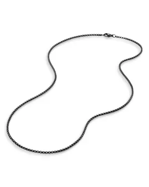 David Yurman Stainless Steel Small Box Chain Necklace - Silver