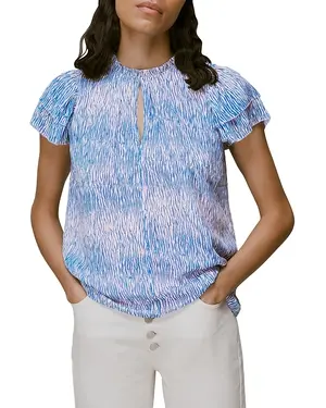 Whistles Woodland Animal Print Blouse