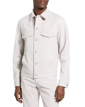 Theory River Jacket In Neoteric Twill - Silver Cloud