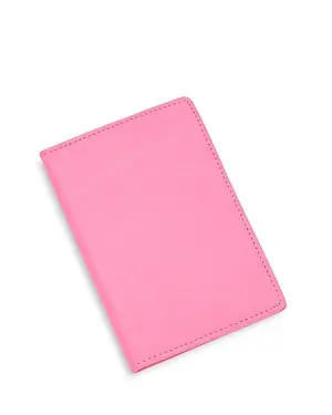 ROYCE NEW YORK Leather Rfid-blocking Protective Passport Case Pink