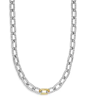 David Yurman Dy Madison Link Chain Necklace - Silver/gold