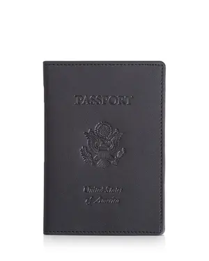 ROYCE NEW YORK-Leather Rfid-blocking U. S. Passport Case