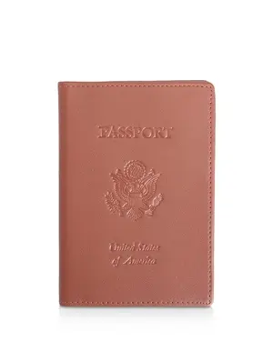 ROYCE NEW YORK Leather Rfid-blocking U. S. Passport Case - Tan