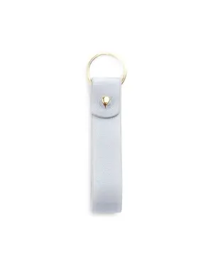 ROYCE NEW YORK Leather Loop Keychain - Silver