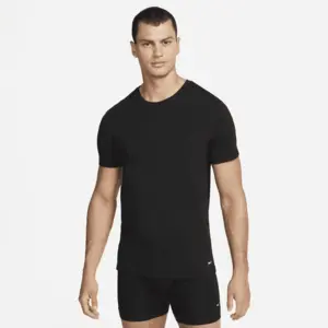 Nike Dri-fit Essential Cotton Stretch Slim Fit Crew Neck Undershirt - Black