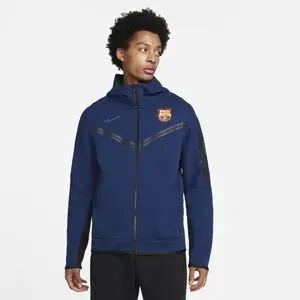 Nike Fc Barcelona Tech Fleece Windrunner Full-zip Hoodie