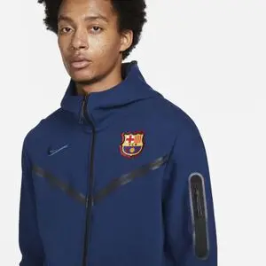 Nike Fc Barcelona Tech Fleece Windrunner Full-zip Hoodie
