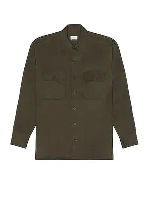 GHIAIA Ghiaia Cashmere Cotton Working Shirt In Nude Forest