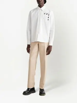 Off-White Diag-stripe Cotton Shirt