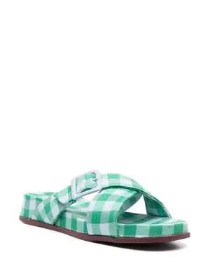 Camper Atonik Gingham Sandals - Green