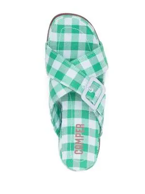 Camper Atonik Gingham Sandals - Green