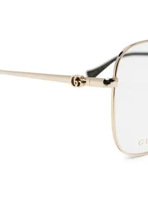 Gucci Metallic Oversized-frame Glasses