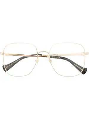 Gucci Metallic Oversized-frame Glasses - Gold