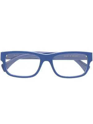 Gucci Rectangular-frame Logo Glasses - Blue