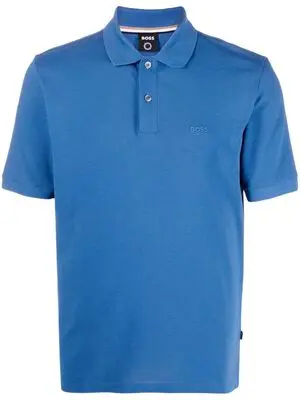 BOSS Embroidered-logo Polo Shirt - Blue