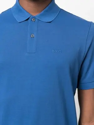 BOSS Embroidered-logo Polo Shirt - Blue