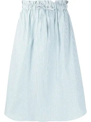 Woolrich Striped Poplin Midi Skirt