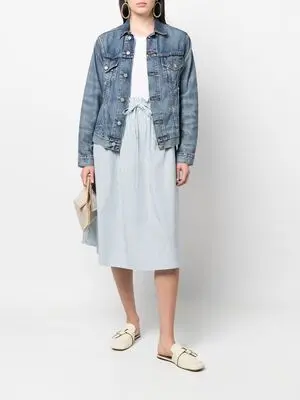 Woolrich Striped Poplin Midi Skirt