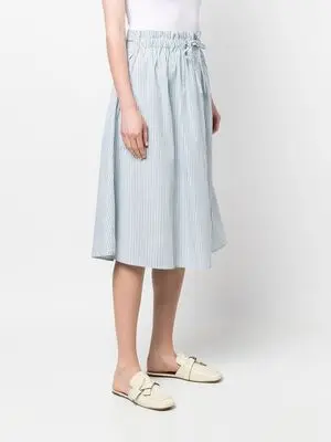 Woolrich Striped Poplin Midi Skirt