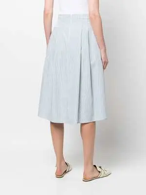 Woolrich Striped Poplin Midi Skirt