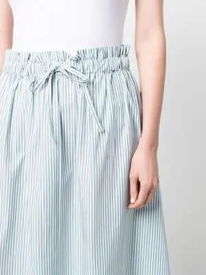 Woolrich Striped Poplin Midi Skirt