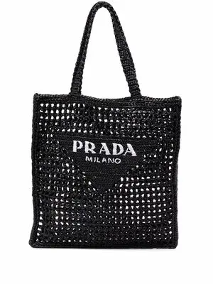 Prada Crochet Tote Bag - Black