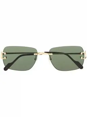 CARTIER Rectangle-frame Sunglasses - Gold