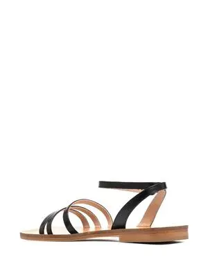 SCAROSSO Sarah Leather Sandals - Black