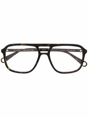 Gucci Tortoise-shell Pilot Eyeglasses - Brown