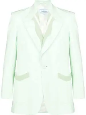 Casablanca Ribbed-trim Single-breasted Blazer