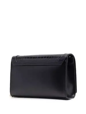 Moschino Crocodile-effect Heart-plaque Shoulder Bag